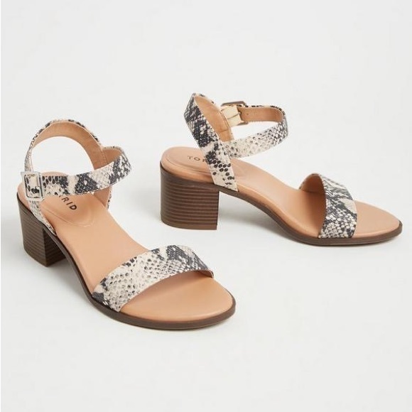 torrid | Shoes | Torrid Strappy Snakeskin Block Heeled Sandals | Poshmark